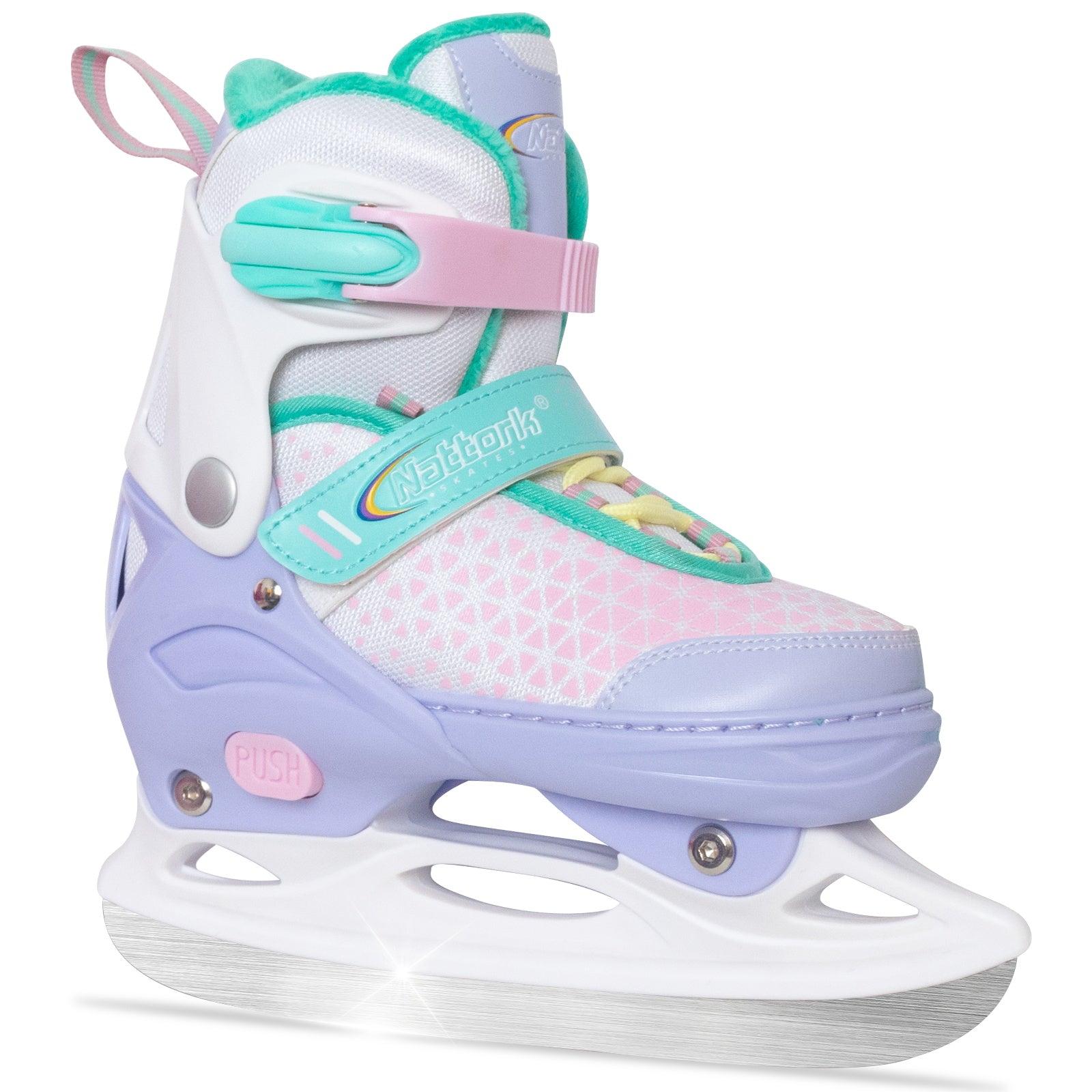 Nattork Adjustable Ice Skates for Kids Pink Purple NattorkSkates