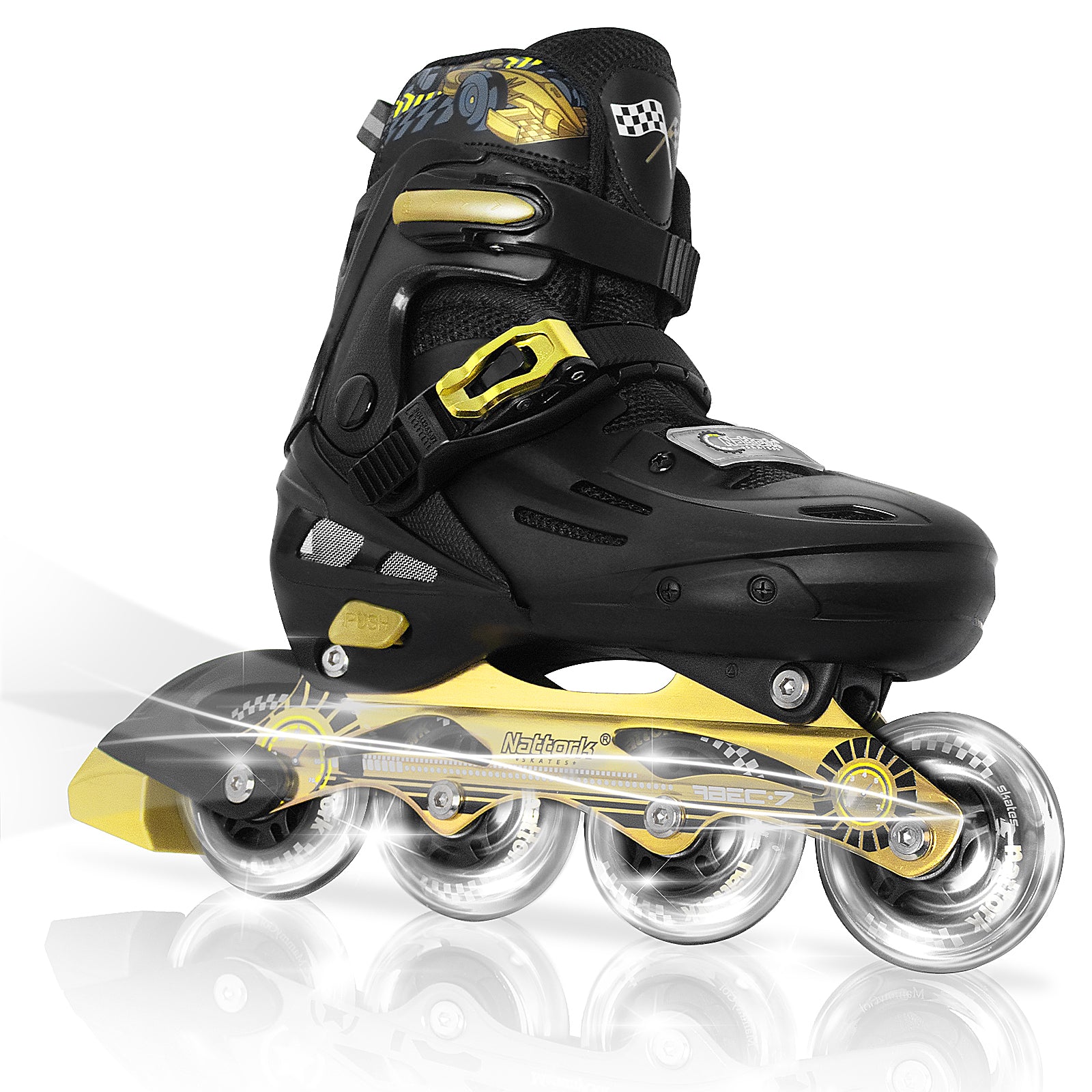 Nattork BLADE RACERS Adjustable Inline Skates - Gold – NattorkSkates