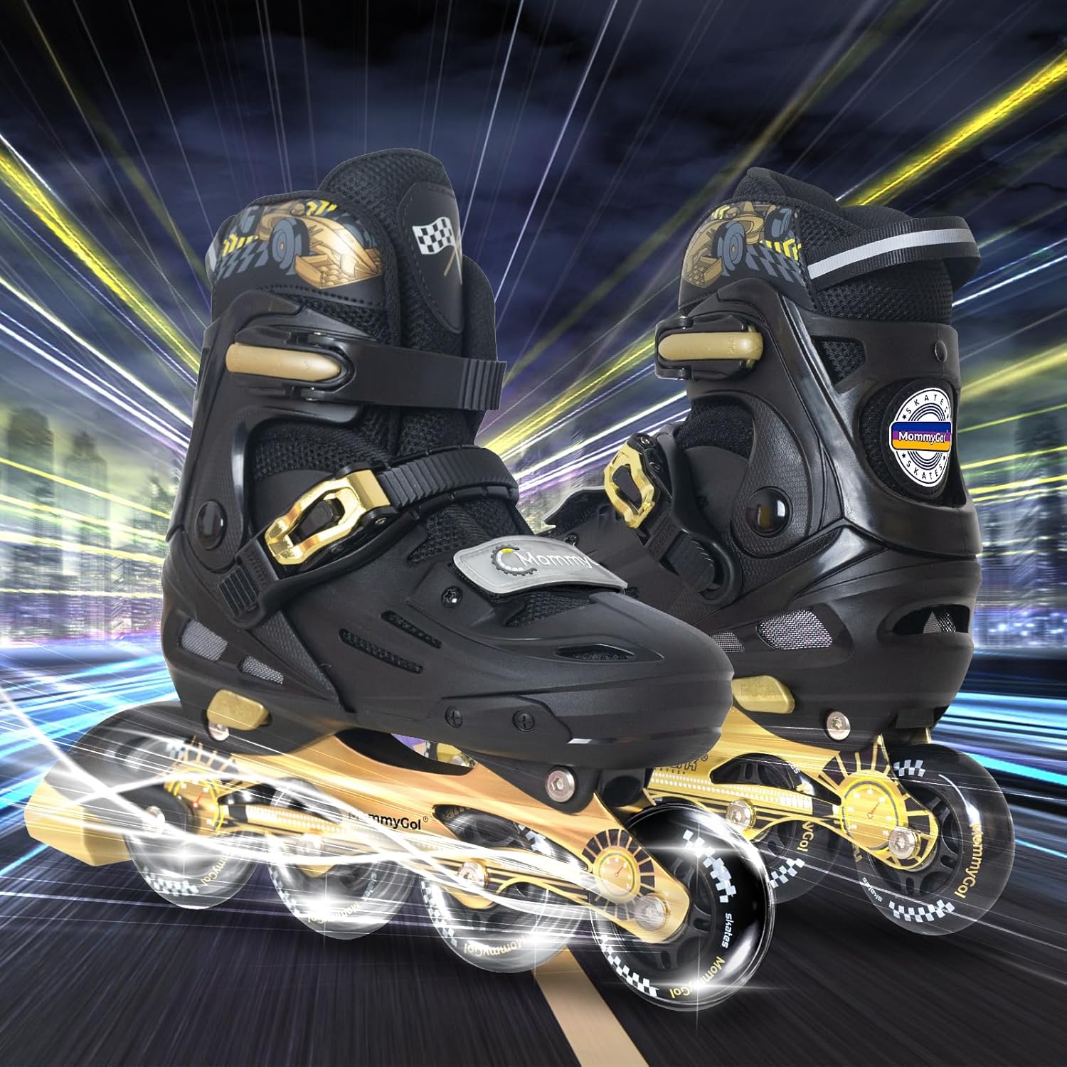 Nattork BLADE RACERS Adjustable Inline Skates - Gold – NattorkSkates