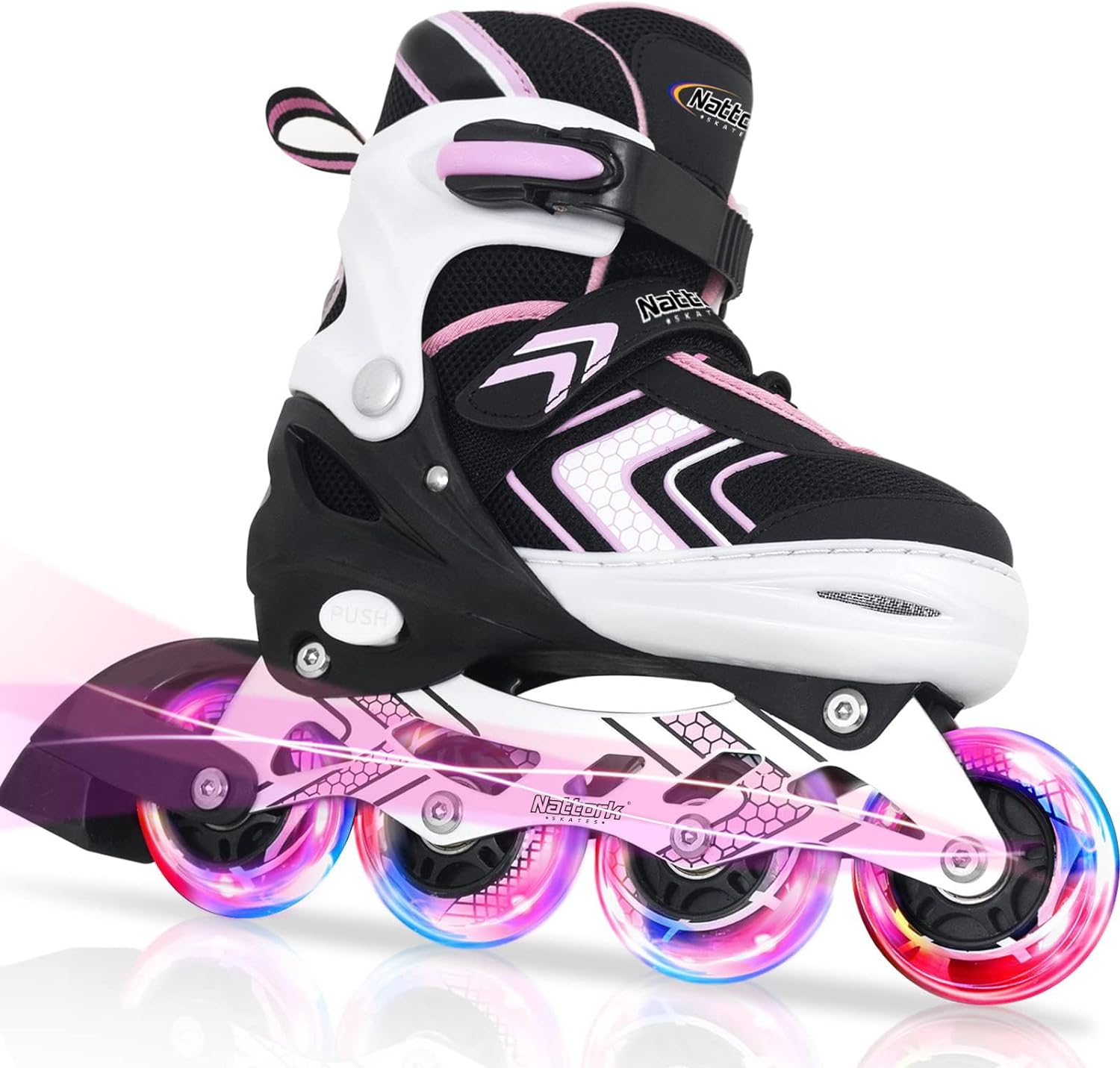 Nattork Adjustable Inline Skates for Kids Pink – NattorkSkates
